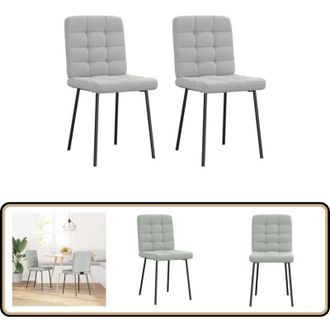 vidaXL Esszimmerstühle 2 Stk. Hellgrau Samt - Vidaxl