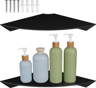 Artibetter 2 St&uuml;ck Acryl Eckregal Badezimmer Wandmontage Duschablage Shampoo Seife Organizer f&uuml;r Wohnmobil K&uuml;che