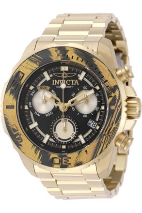 Invicta Carbon Hawk 51078 Herrenuhr - Quarzwerk - Edelstahl mit schwarzem Zifferblatt - 48 mm