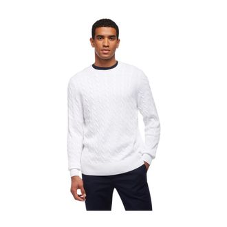 Brooks Brothers Supima Baumwoll-Cable-Crewneck-Pullover - - Knitwear - Herren - Wei&szlig; - 2XL