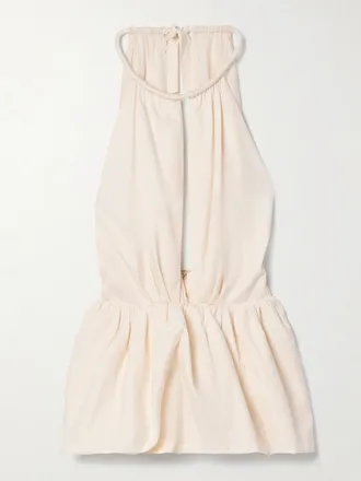 Johanna Ortiz Vision Carrier Oberteil Aus Popeline Aus Einer Baumwollmischung Mit Cut-outs, Raffungen Und Sch&ouml;&szlig;chen - Elfenbein