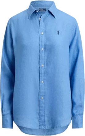 Ralph Lauren Femme, Blouses et Chemises, Bleu, Taille: 42 FR Chemise Classique en Lin