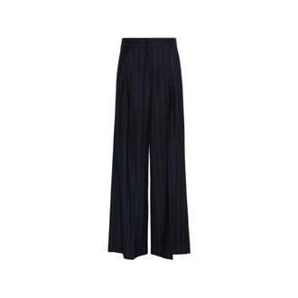 Max Mara Femme, Pantalons, Bleu, Taille: 34 FR Pantalon large