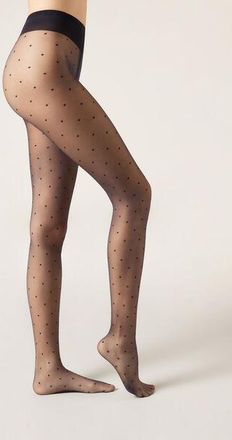 Calzedonia Transparente Strumpfhose Mit Tupfen Blau