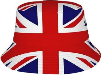 Generic Chapeau De Seau Unisexe Image du Drapeau Britannique Chapeaux De Visi&egrave;re &Eacute;t&eacute; Pliable Bonnet Soleil, pour Sports, Chasse, De P&ecirc;che, 56-58cm