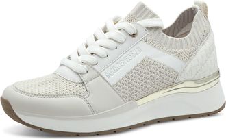 Marco Tozzi Damen Sneaker flach Elastisch Bequem, Beige (Cream Comb), 40 EU