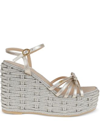 Valentino Garavani espadrilles à détail de noeud - Or