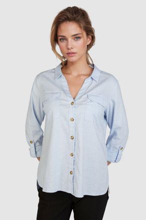 Navigazione Klassische Bluse mit Leinen