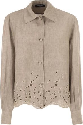 Fabiana Filippi Femme, Blouses et Chemises, Beige, Taille: 34 FR Linen Shirt