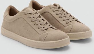 Mango Tennis cuir suède sable - Homme - 39 - MANGO MAN