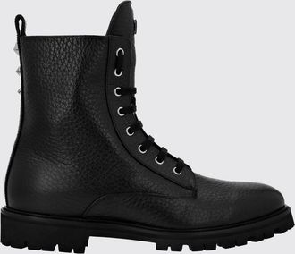 Philipp Plein Schn&uuml;r-Combat-Boots aus genarbtem Leder mit Profilsohle