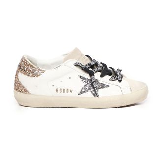 Golden Goose Femme, Chaussures, Blanc, Taille: 38 EU Baskets Blanches &agrave; Paillettes et Lacets