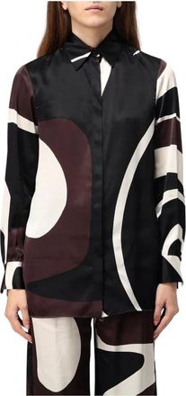 Kiton Femme, Blouses et Chemises, Multicolore, Taille: 40 FR Blouse de luxe en soie &agrave; motif abstrait