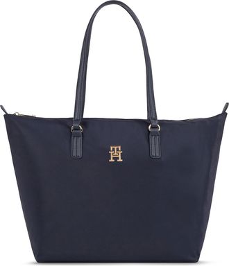 Tommy Hilfiger Handtasche Tommy Hilfiger Poppy Th Tote AW0AW15639 Dunkelblau