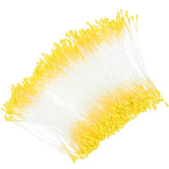 Pretyzoom Realistische Künstliche Blütenstempel Glänzend Gelb pro Packung Doppelte Blütenköpfe für DIY Blumenarrangements Kunstblumen Basteln Florale Dekoration