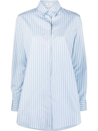 Etro chemise ray&eacute;e &agrave; manches longues - Bleu