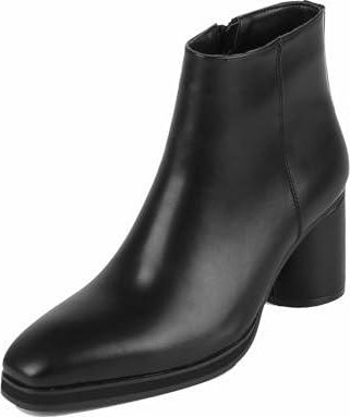 Generic Bottines pour Hommes 8cm À Talons Hauts Chelsea Boots À Enfiler en Cuir PU À Double Fermeture Éclair Latérale Chaussures Plus Hautes,Noir,44.5 EU
