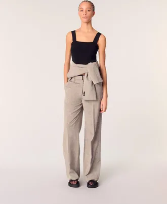 Maje Pantalon De Tailleur Droit - Gris - Taille 40 - Maje
