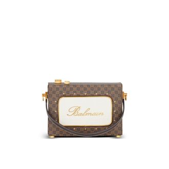 Balmain Femme, Sacs, Brun, Taille: ONE Size Sac Signature Monogramme Radio