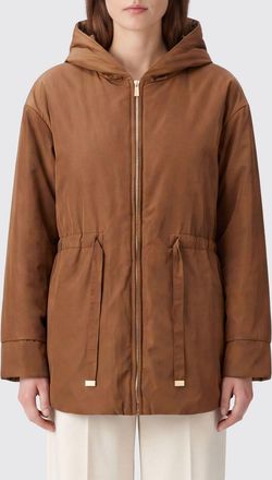 Max Mara Parka courte en tissu technique avec capuche et cordon