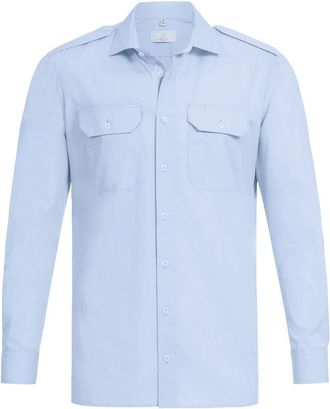 Greiff Gr&ouml;&szlig;e 45/46 Corporate Wear Basic Herren Pilothemd neues Modell Langarm Regular Fit Hellblau Modell 6734