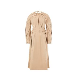 Eudon Choi Lily Maxikleid aus Baumwolle in Beige
