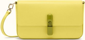 Furla Iride Umh&auml;ngetasche S Mudec Yellow Gelb Strukturiertes Leder Damen