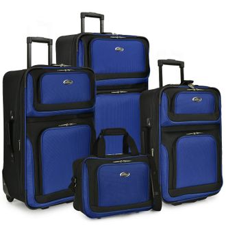 U.S. Traveler New Yorker 4-Piece Luggage Set in Blue