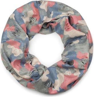 styleBREAKER &eacute;charpe ronde avec motif camouflage militaire, style vintage effet us&eacute;, &eacute;charpe, tissu, unisexe 01016134, couleur:Rouge-vert-bleu