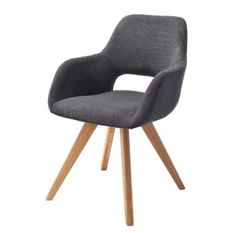 Norrwood home24 Drehbarer Armlehnenstuhl Tristan 56 x 86 x 64cm Grau/Dunkelgrau