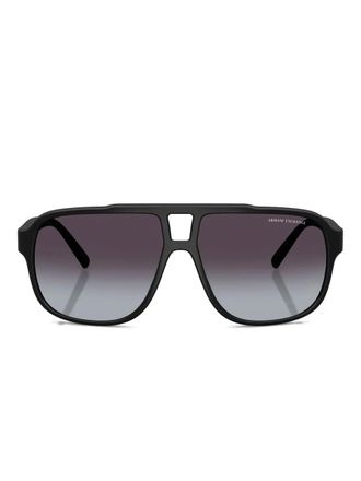 A|X Armani Exchange lunettes de soleil &agrave; monture pilote - Noir