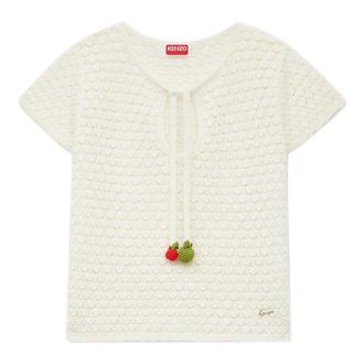 Kenzo Appel Pop H&auml;keltop - - Tops - Damen - Wei&szlig; - M
