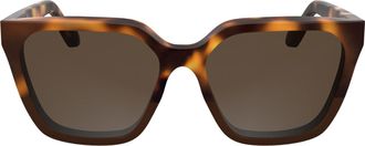 Calvin Klein Womens Sunglasses CK25500S - Havana/Brown with Solid Wine Lens