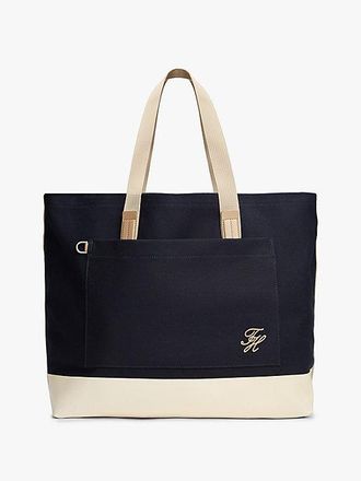 Tommy Hilfiger Cabas de plage en toile bicolore