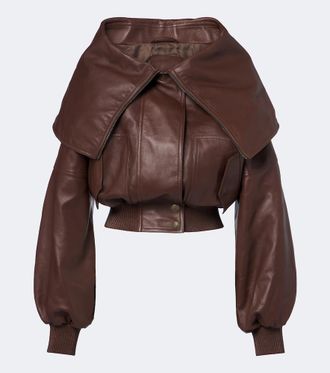Balenciaga Cropped Blousonjacke aus Leder