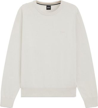 HUGO BOSS Leichter Pullover aus Baumwolle mit Label-Schriftzug in