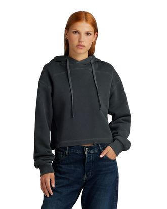 G-Star RAW Damen Overdyed Loose Hooded Sweatshirt, Schwarz (dk Black gd D24402-D575-B564), XS