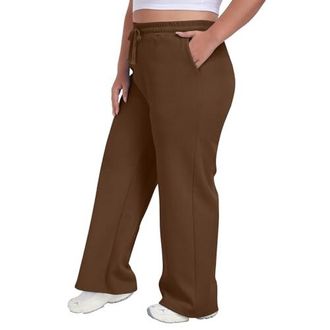 Generic Pantalon Jogging Femme D&eacute;contract&eacute; Jambe Large Polaire Pantalon de Surv&ecirc;tement Taille Elastique Confortable Ample 2026 Id&eacute;al pour Les Femmes en rondeu