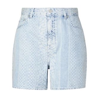 Lala Berlin Gemusterte Denim-Shorts - - Shorts - Damen - Blau - XS