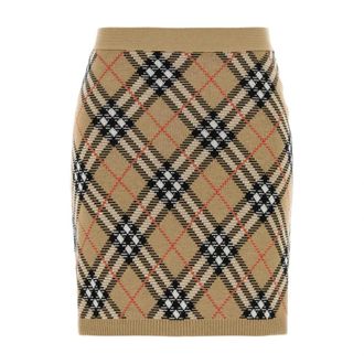 Burberry Check Knit Pencil Skirt - - Skirts - Damen - Mehrfarbig - S