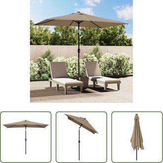 vidaXL vidaXL Parasol en polyester - Parasol dext&eacute;rieur avec m&acirc;t en m&eacute;tal 300x200 cm taupe
