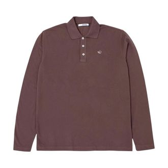 Edmmond Studios Duck Langarm Poloshirt - - Tops - Herren - Braun - M