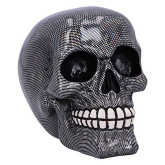 Nemesis Now Holografische Silberne Fischnetz-Totenkopf-Ornament, 16,5 cm