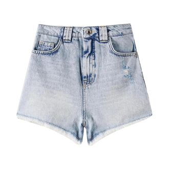 Patrizia Pepe Femme, Shorts, Bleu, Taille: W30 Short d&eacute;contract&eacute; en denim bleu avec anneau en m&eacute;tal