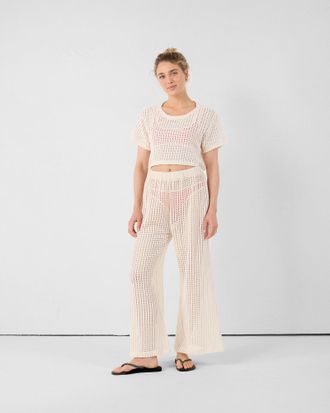 Jott T-shirt col rond en maille de coton Naturel Giada - Taille XS