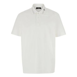 Versace Homme, Tops, Blanc, Taille: M Medusa Embroidery Polo