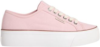 Calvin Klein Damen Vulcanized Sneaker Logo Tag mit Plateau, Rosa (Sweet Pink/Cappuccino), 39