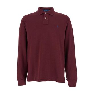 Polo Ralph Lauren Bordeaux Langarm T-shirts und Polos - - Tops - Herren - Rot - M