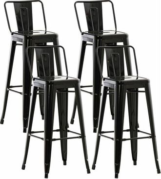 Clp Lot de 4 tabourets de bar Mason Noir