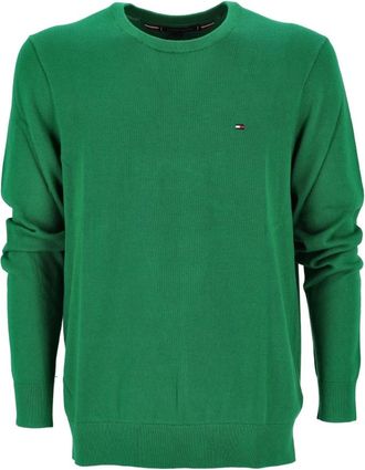 Tommy Hilfiger Essentiel Tee-shirt en Coton Col Rond - Homme - Pulls - Vert - Taille: S
